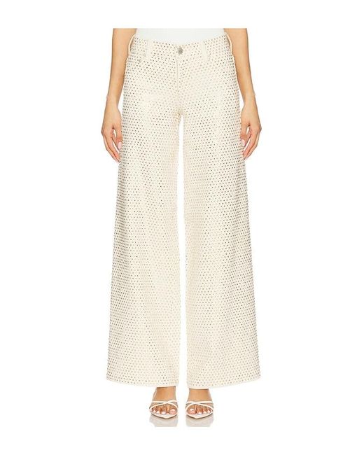 Alice + Olivia Trish Low Rise Embellished Baggy Jean in White | Lyst