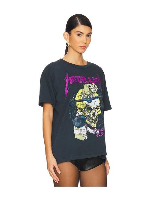 Daydreamer Metallica Damaged Justice Merch Tee in Blue | Lyst