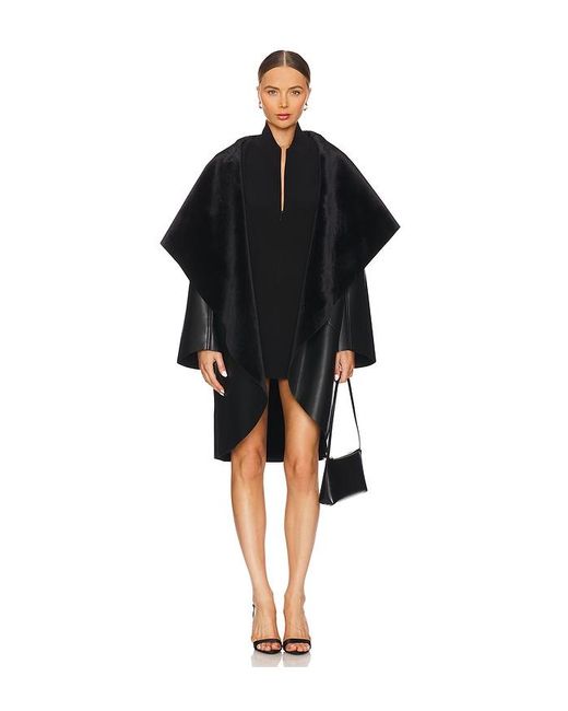 Norma Kamali Shawl Collar Reversible Coat in Black | Lyst