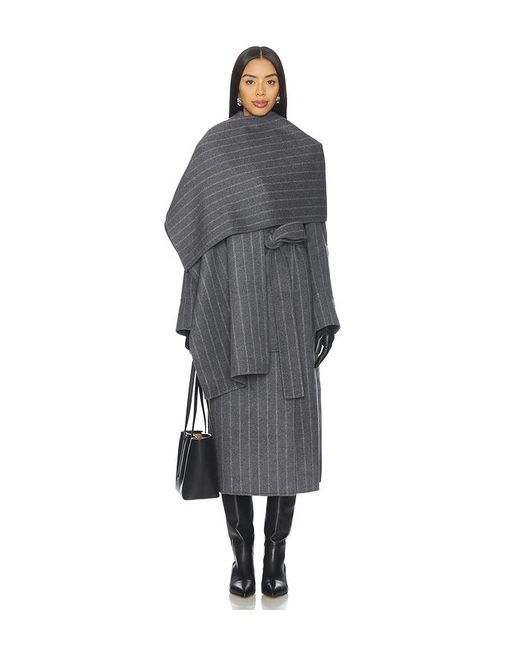Nicholas Candice Scarf Double Wool Long Coat in Blue | Lyst UK