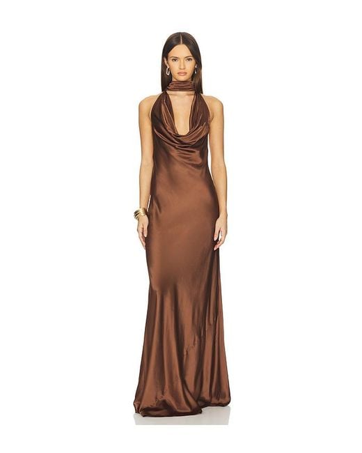 Stone Cold Fox X Revolve Amelia Gown in Brown | Lyst UK