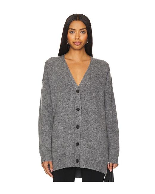 Vince Oversized Double Knit Cardigan in Gray | Lyst