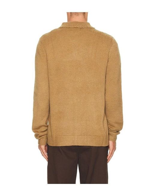 Rhythm Whip Stitch Button Up Knit Cardigan in Brown for Men | Lyst UK
