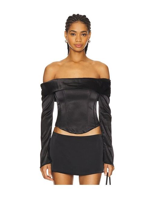 MORE TO COME Emily Off Shoulder Top in Black | Lyst