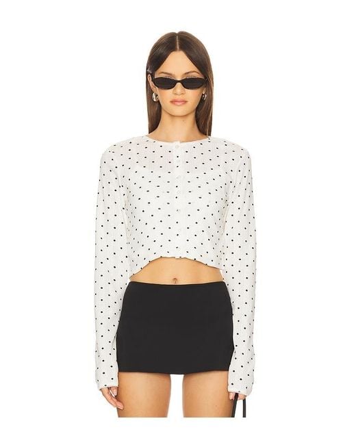 CUUP Pointelle Cardigan in White | Lyst UK