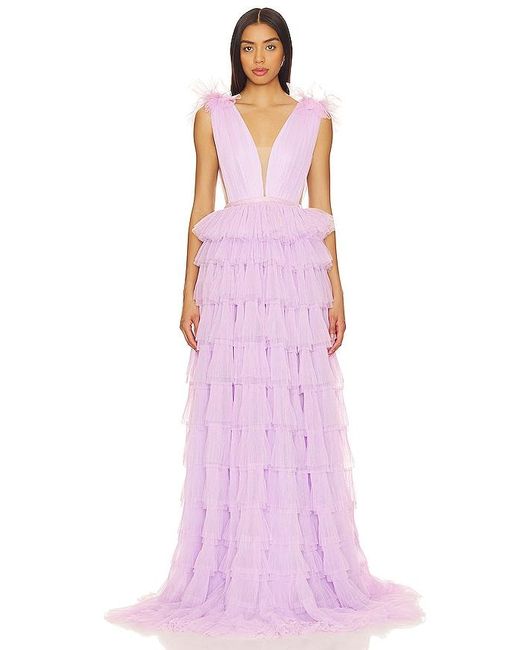 SAU LEE Sabrina Gown in Purple | Lyst