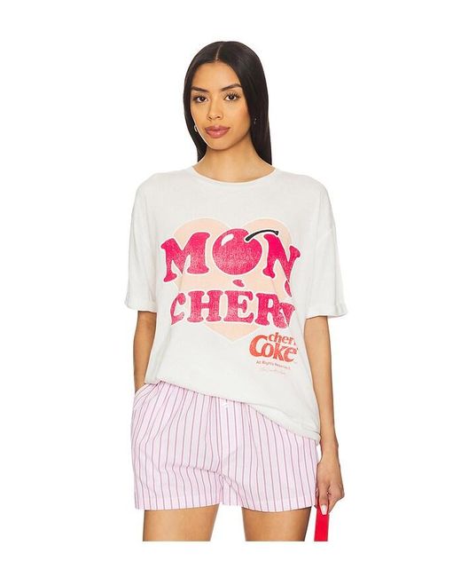 The Laundry Room Mon Cheri Love Cherry Coke Oversized Tee in White | Lyst UK