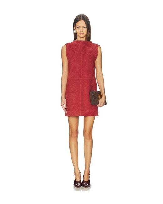 SRG Mona Suede Dress in Red | Lyst UK