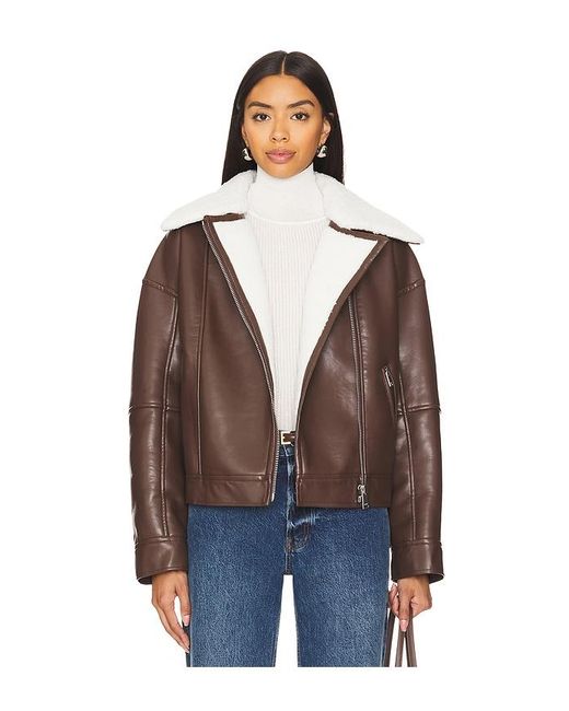 Jonathan Simkhai Nyx Faux Leather Sherpa Moto Jacket in Blue | Lyst