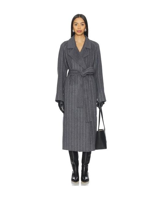 Nicholas Candice Scarf Double Wool Long Coat in Blue | Lyst UK