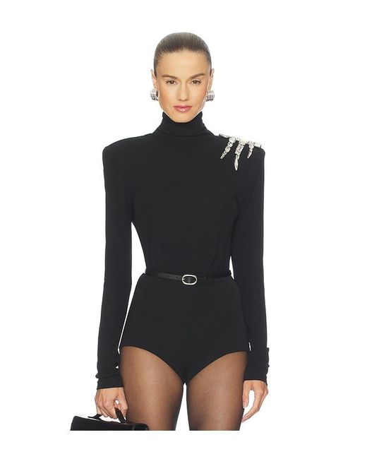 Area Crystal Cluster Draped Top in Black | Lyst UK