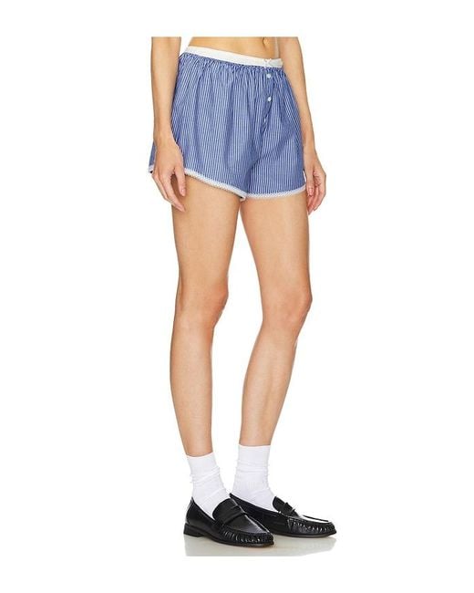 Helsa Pinstripe Poplin House Short in Blue | Lyst