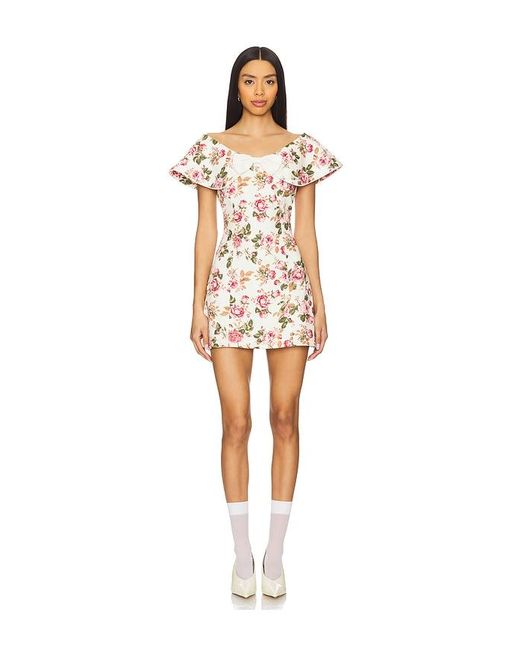 Tanner Fletcher Gretchen Wide Neck Mini Dress in White | Lyst