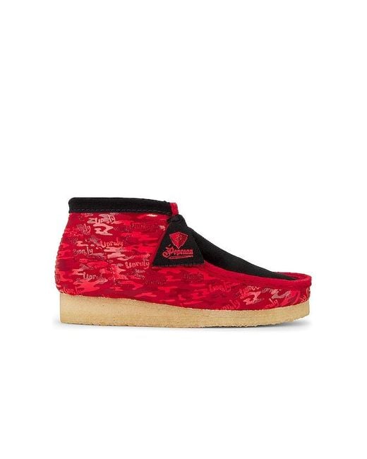 Clarks X Popcaan Wallabee Boot in Red for Men | Lyst Australia