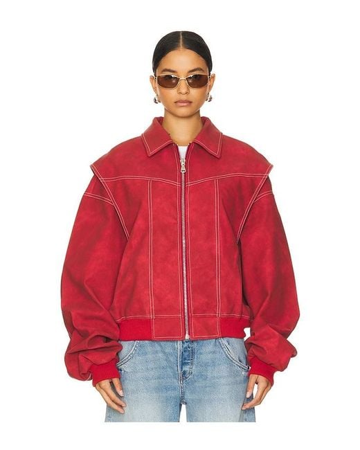 Lioness Vista Bomber Jacket in Red | Lyst