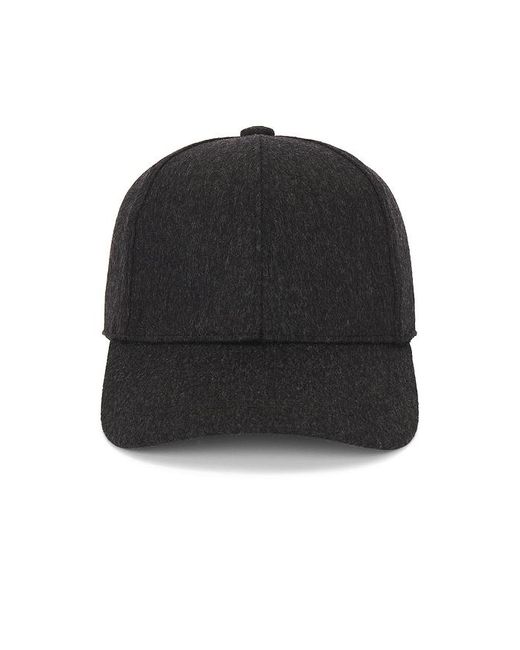 Vince Cashmere Baseball Cap With Leather Trim in Black | Lyst