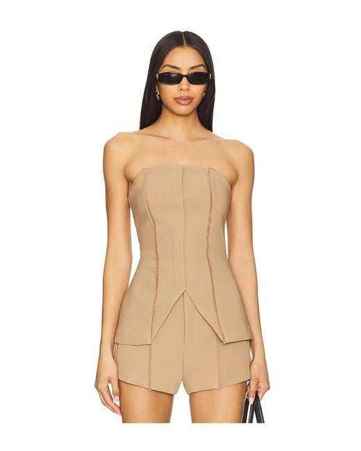 NonChalant Label Liz Top in Natural | Lyst