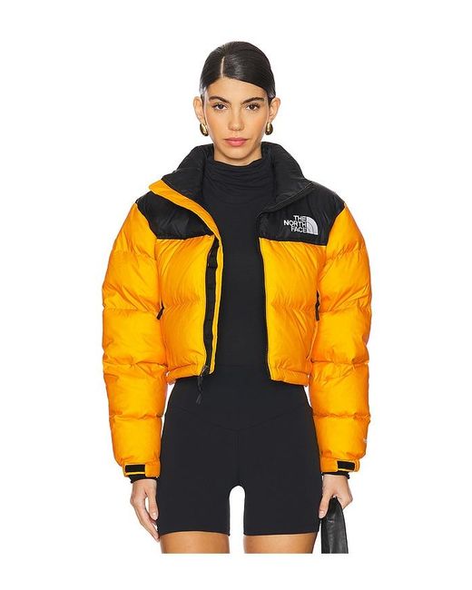 The North Face Nuptse Short Jacket in Orange | Lyst