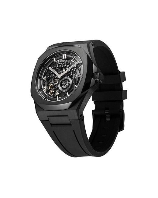 D1 Milano Skeleton Steel 41.5Mm Watch in Black for Men | Lyst UK