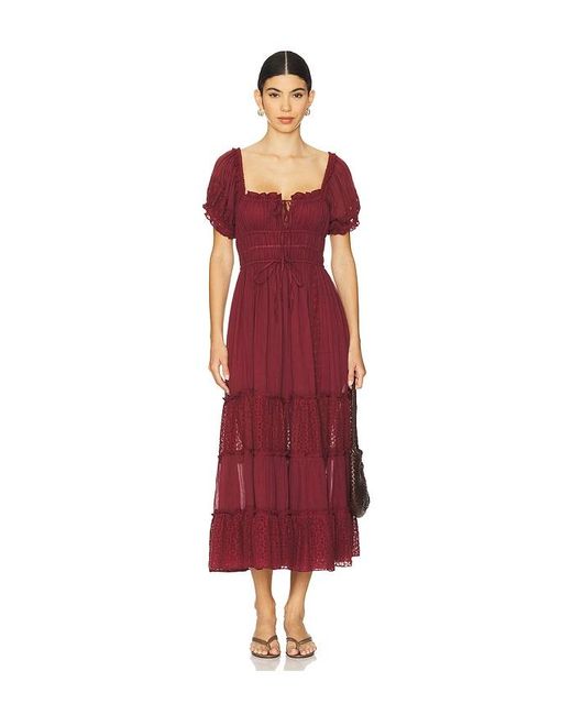 Free People Falling Sun Midi Dress in Red | Lyst