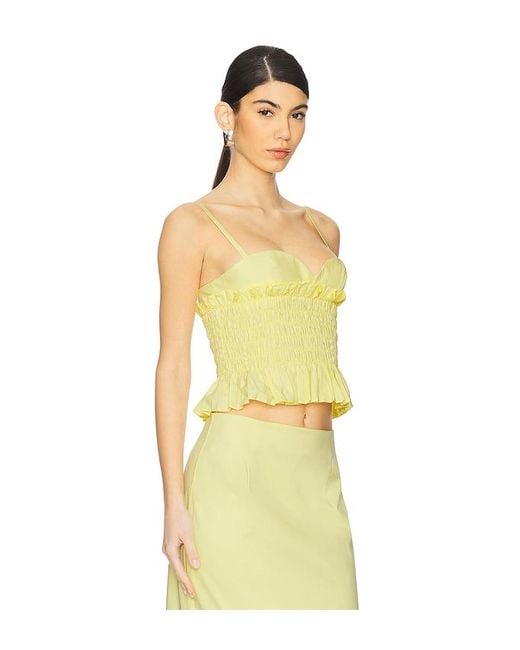Clea Celeste Shirred Top in Yellow | Lyst