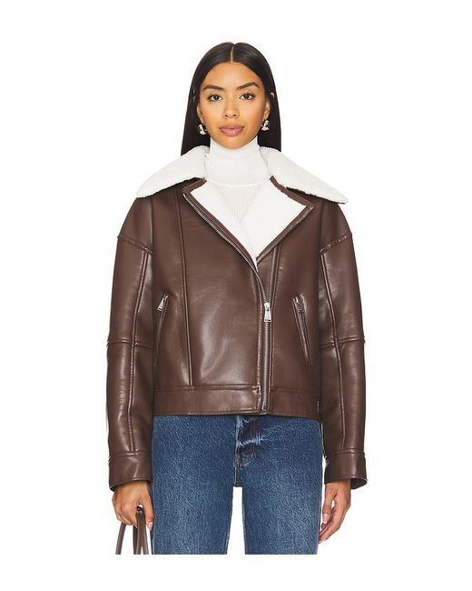 Jonathan Simkhai Nyx Faux Leather Sherpa Moto Jacket in Blue | Lyst