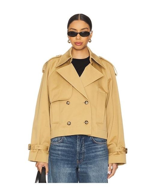 IVY & OAK Jessica Cropped Trench Coat in Blue | Lyst
