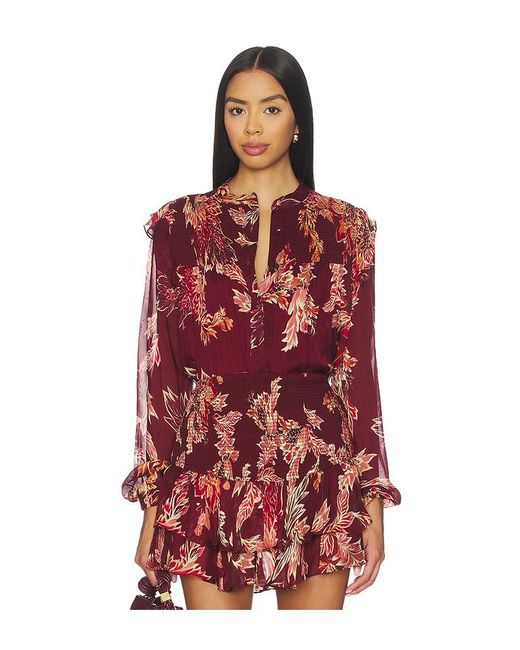 Hemant & Nandita Smocked Top in Red | Lyst UK