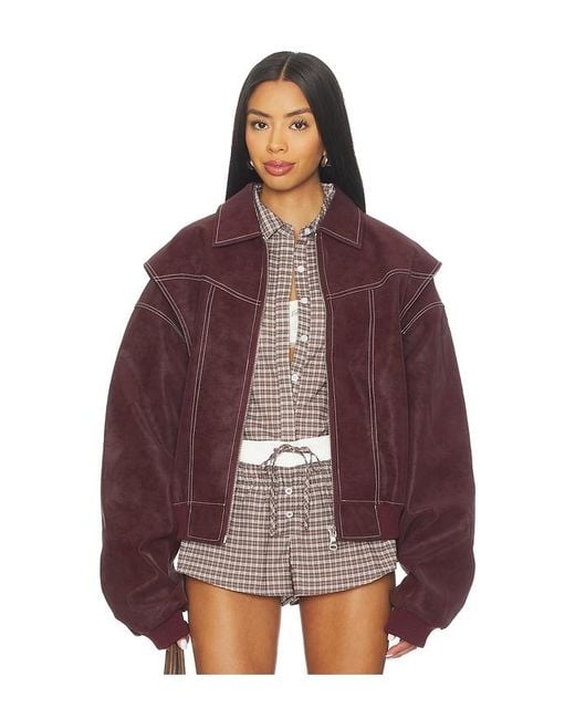 Lioness Vista Bomber Jacket in Red | Lyst