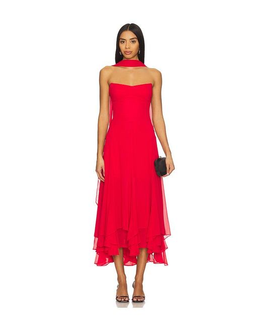 Amanda Uprichard Monterey Dress With Scarf in Red | Lyst UK