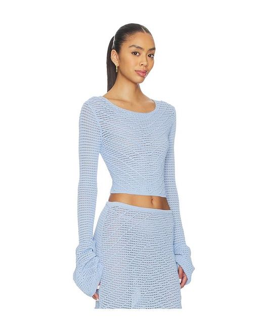 Devon Windsor Erin Longsleeve Top in Blue | Lyst UK