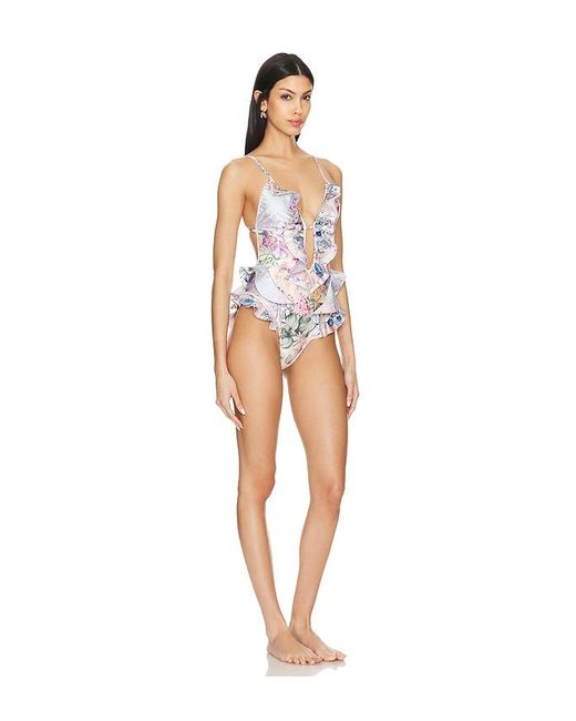 Zimmermann Halliday Waterfall Frill One Piece In White Lyst