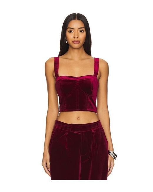 Blank NYC Velvet Crop Top in Red | Lyst