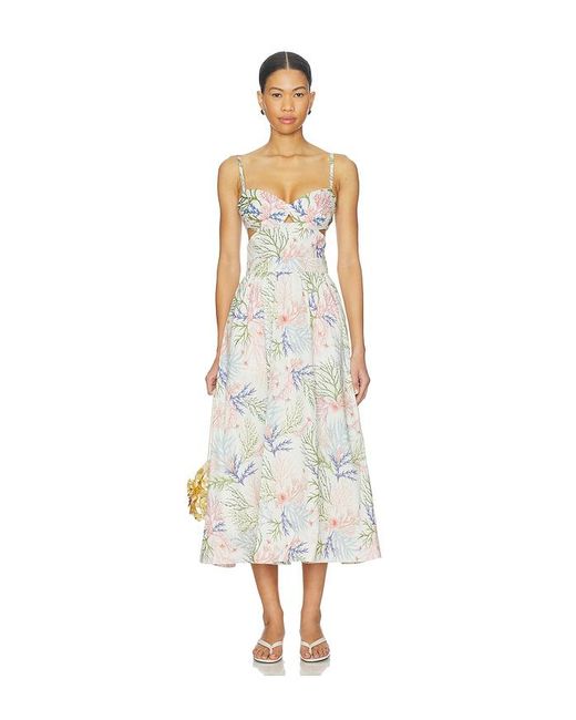 PATBO Seaweed Flutter Midi Dress in White | Lyst UK