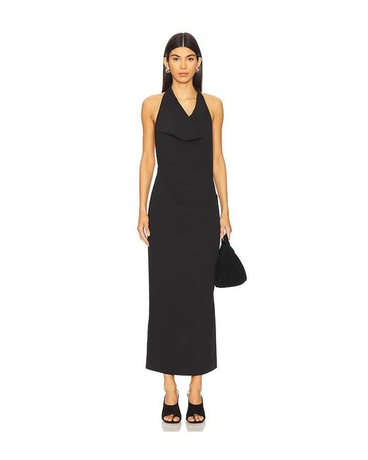 St. Agni Structural Tie Dress in Black | Lyst