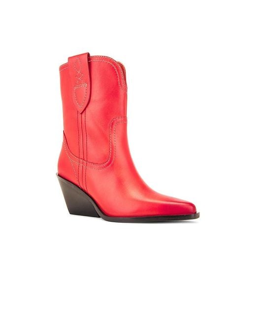 Free People Pitchfork Point Western Boot in Red | Lyst
