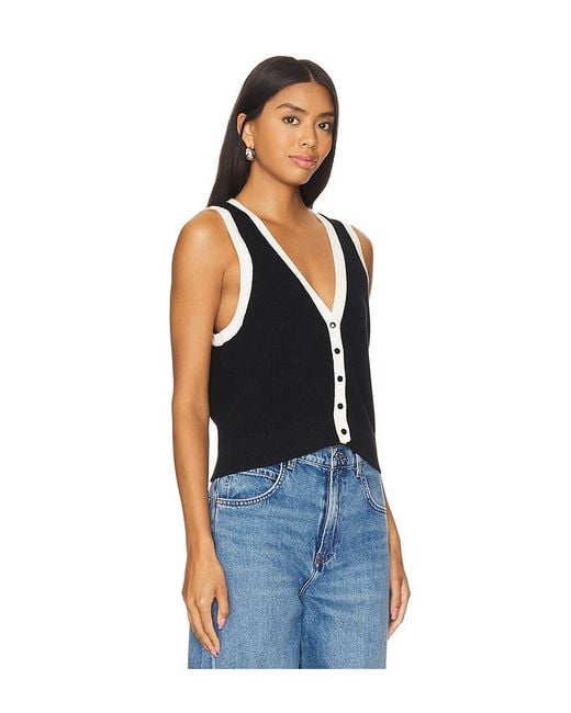 525 Claudia Button Shaker Vest in Blue | Lyst