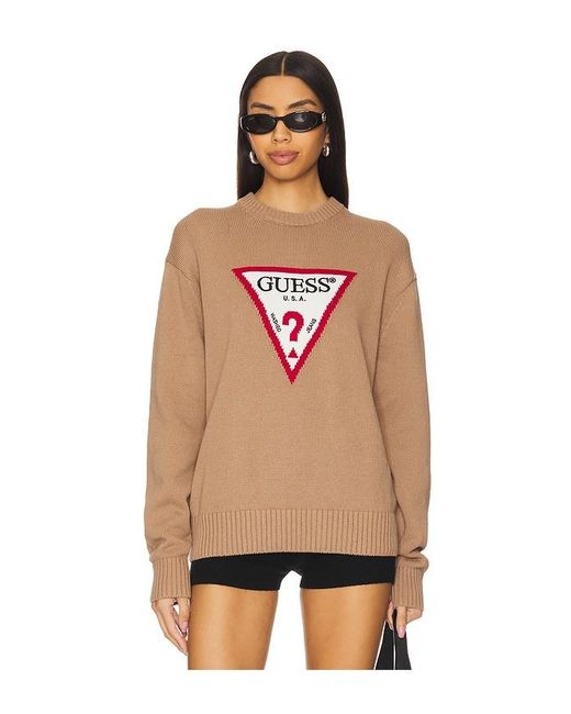 Guess Big Triangle Sweater in Pink for Men | Lyst