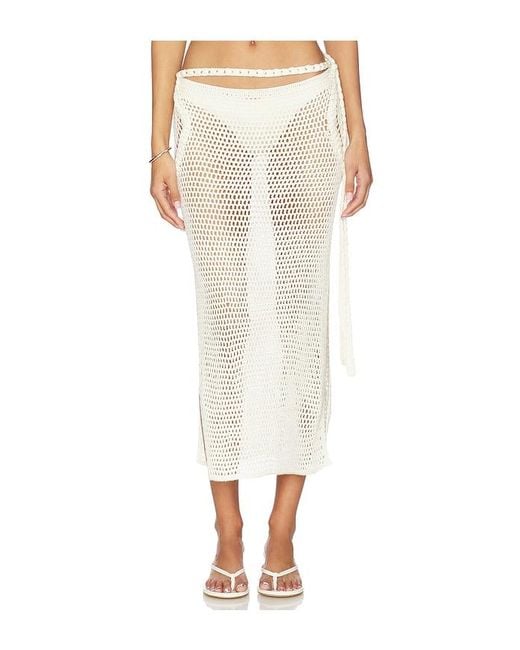 MY BEACHY SIDE Dune Hand-Crocheted Maxi Skirt in White | Lyst UK