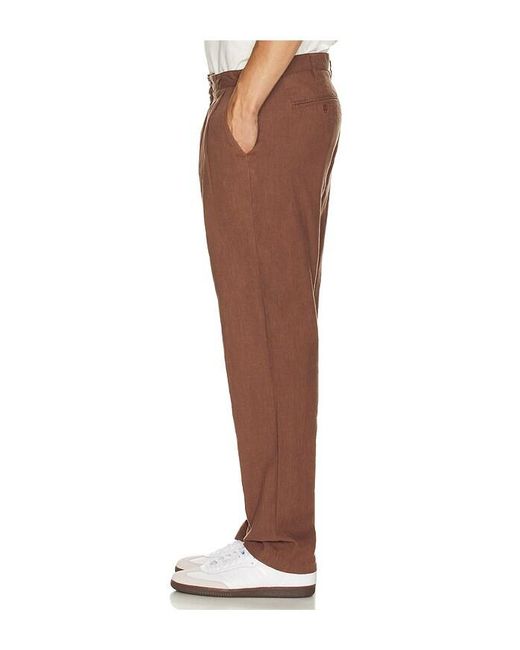 Quiet Golf Heritage Pleated Linen Pants in Brown for Men | Lyst UK