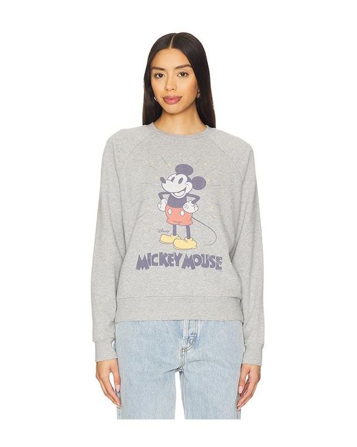 Junk Food Mickey Mouse Vintage Crew in White | Lyst
