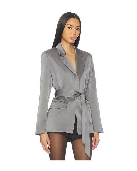 ALL THE WAYS Marilyn Tie Blazer in Grey | Lyst UK