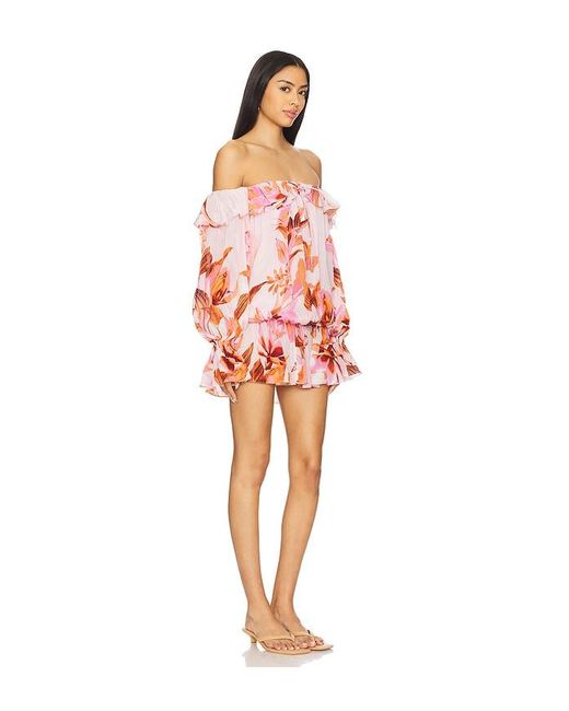 Rococo Sand Off Shoulder Mini Dress in Red | Lyst