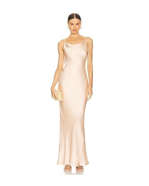 Norma Kamali Maria Slip Gown in Natural | Lyst
