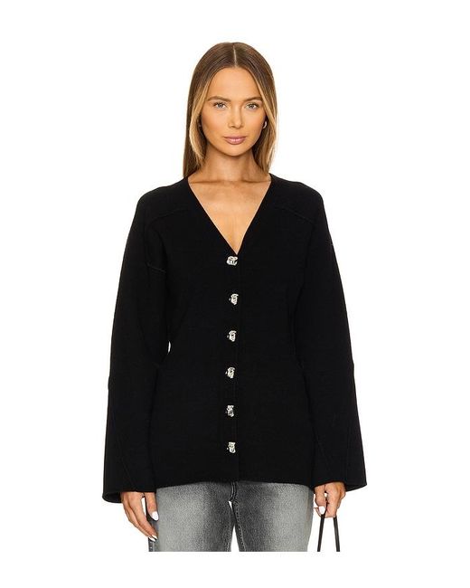 Rag & Bone Bridget Long Vee Cardigan in Black | Lyst