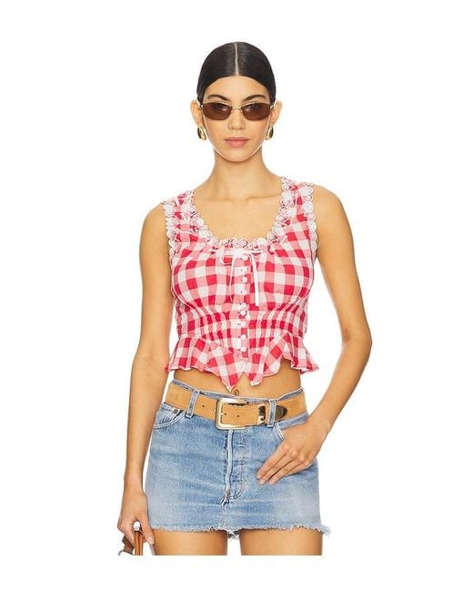 Frankie's Bikinis X Bella Hadid Fleetwood Top in Red | Lyst