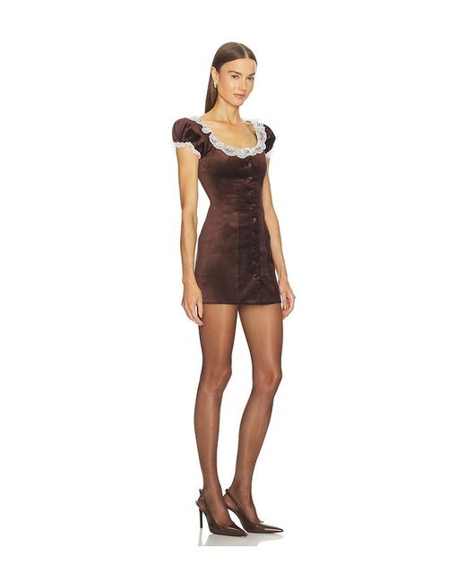 LOBA Colette Mini Dress in Brown | Lyst UK