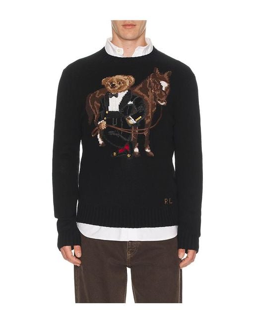 Polo Ralph Lauren Lunar New Year Wool Blend Bear Sweater in Black for ...