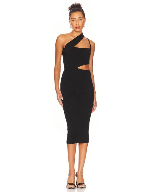 Camila Coelho Synthetic Clara Knit Midi Dress in Black | Lyst UK