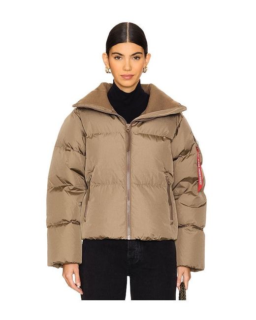 Alpha Industries Sierra Short Puffer in Natural | Lyst